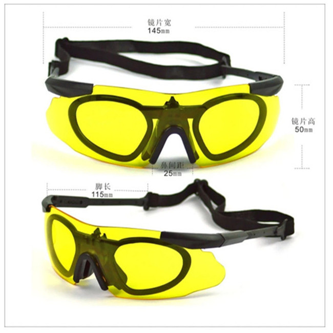 Yellow Lens Military Ballistic Glasses Military Prescription Glasses