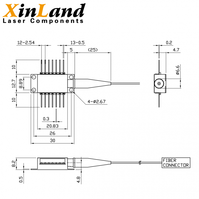 808nm-980nm IR Fiber Coupled Laser Diode 14 Pin Butterfly Package With ...